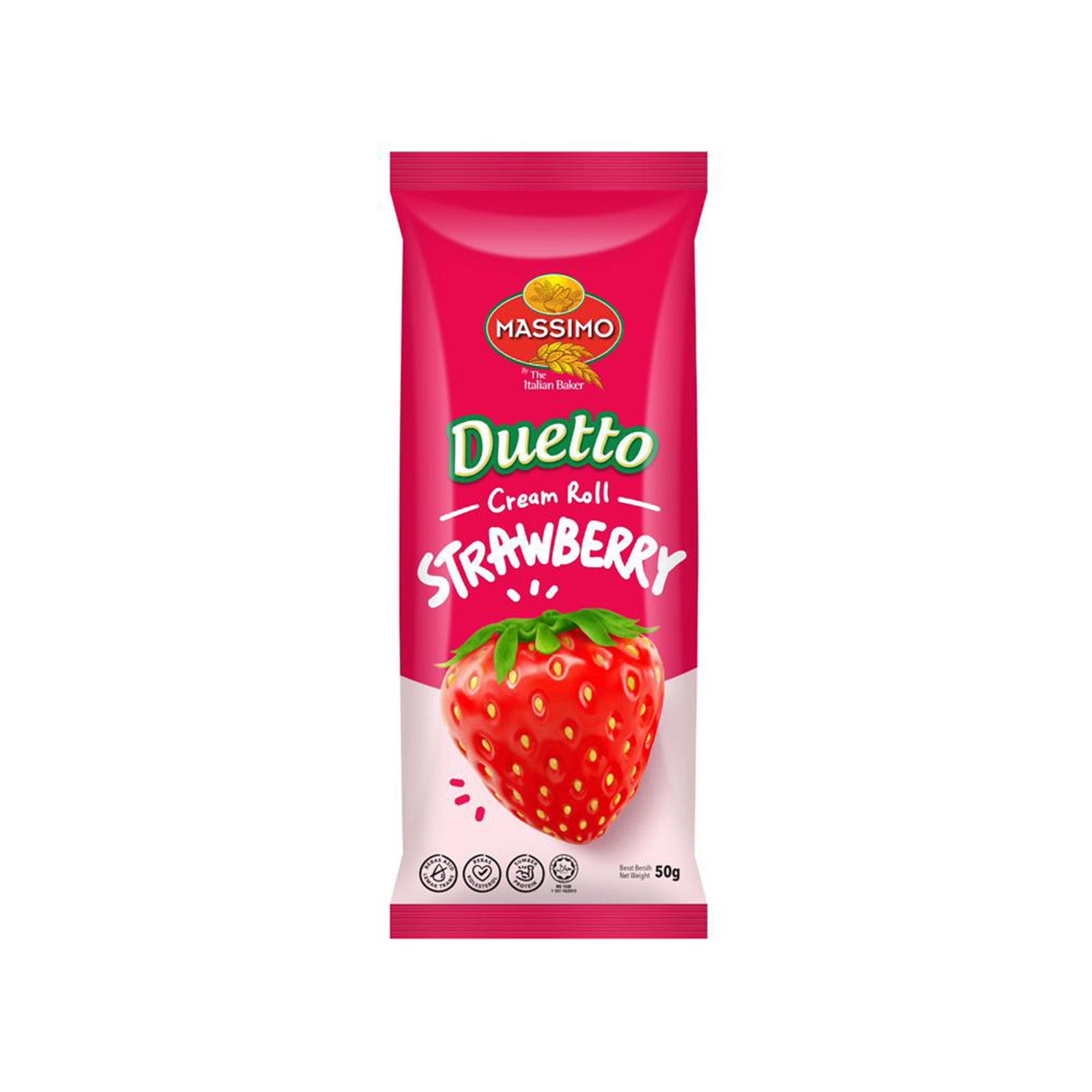 Massimo Duetto Strawberry Cream Roll Bun 50g – Jaya Grocer | Gurney Paragon