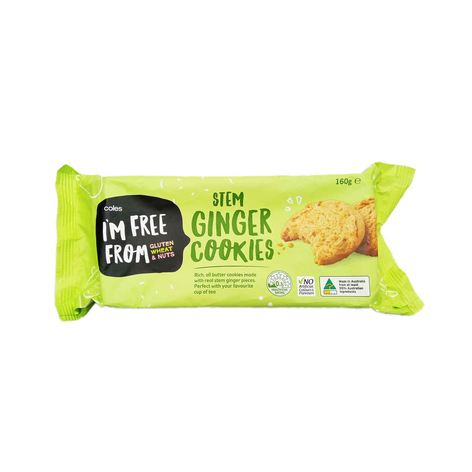 Coles I'm Free From Stem Ginger Cookies 160g – Jaya Grocer | Gurney Paragon